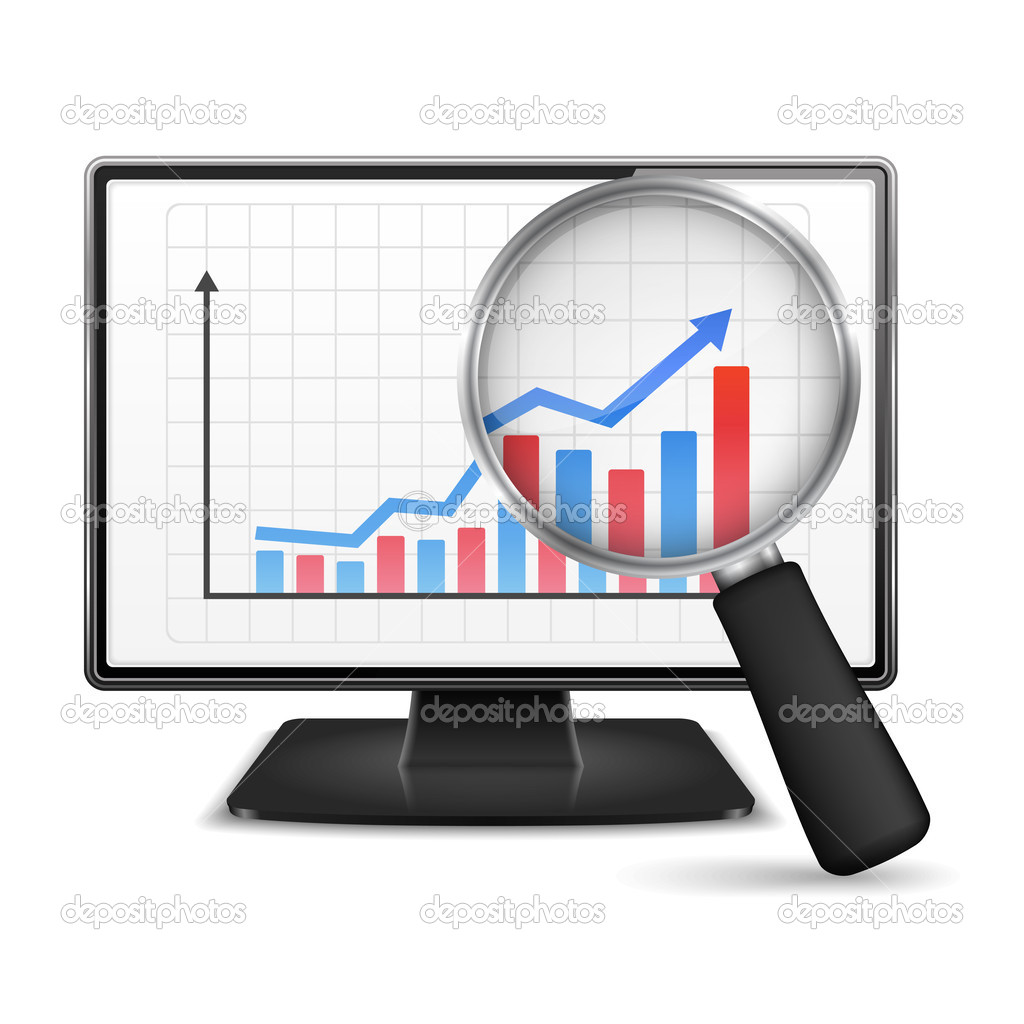Computer Monitor with Graph Stock Vector by ©human_306 38750757