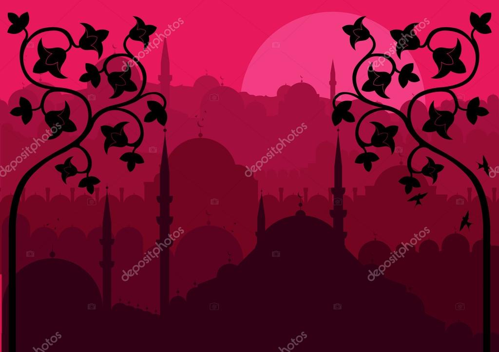 Vintage Arabic city landscape background Stock Vector Image by ...