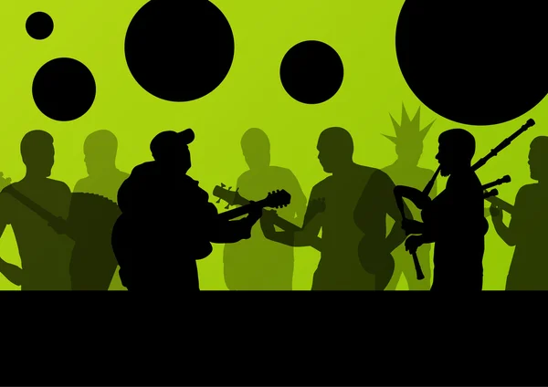 Rock concert landscape background illustration Stock Vector by ...