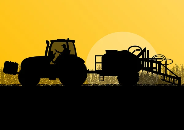 Tractor spraying vector Vector Art Stock Images | Depositphotos
