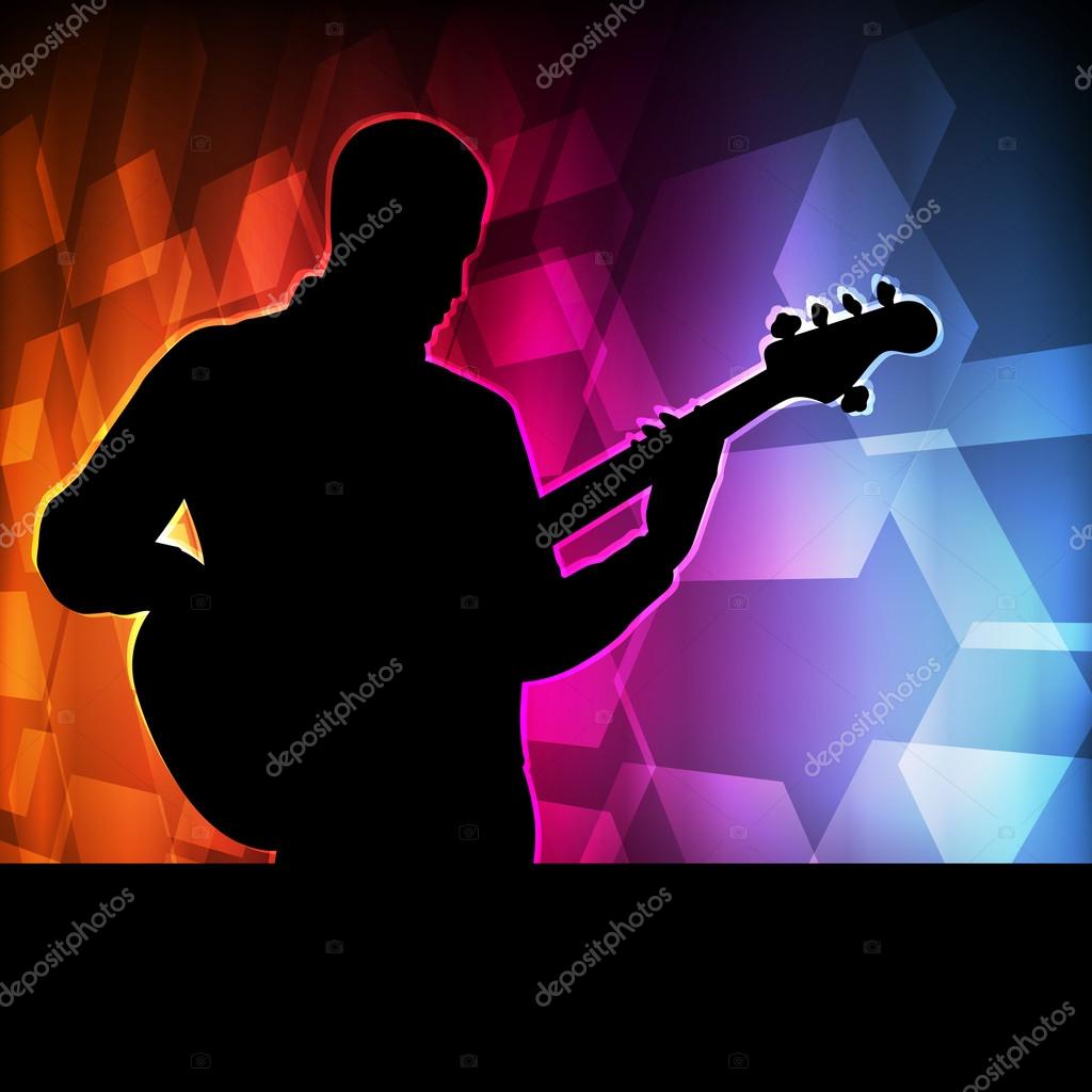 Guitar player vector background concept Stock Vector Image by ...