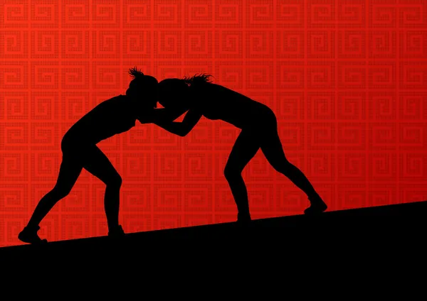 ᐈ Female wrestling art stock vectors, Royalty Free women wrestling ...