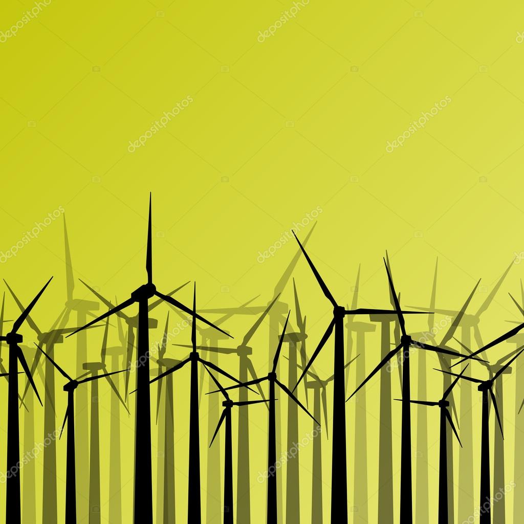 Colorful wind electricity generators and windmills detailed ecol Stock ...