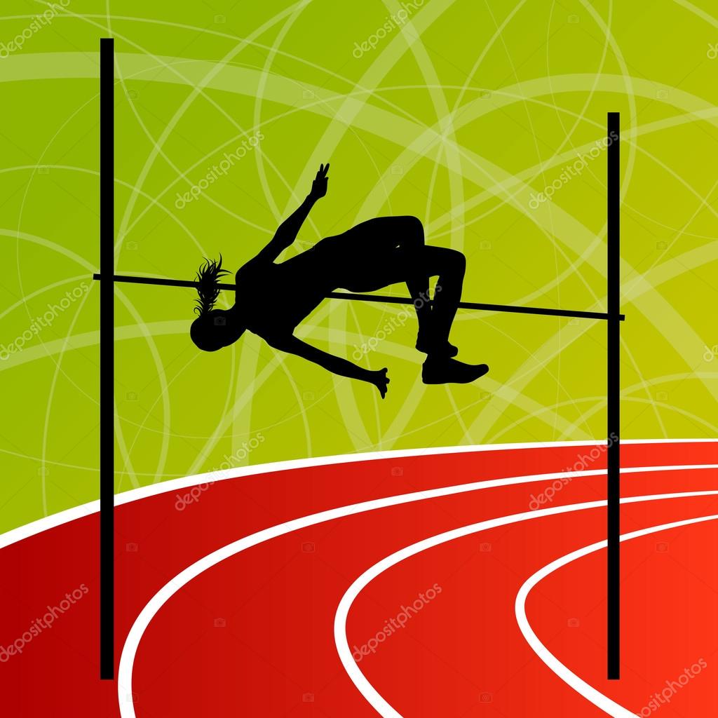 Salto alto atletismo activa mujer chica deporte silueta concepto i ...