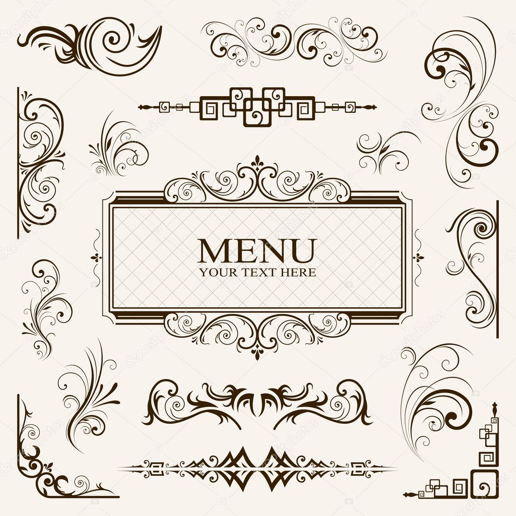 Calligraphic elements vintage vector — Stock Vector © hugolacasse #17698901 Calligraphic elements vintage vector — Stock Vector © hugolacasse #17698901