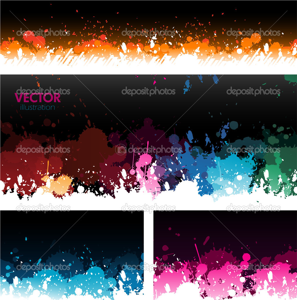 Paint splat banners background Stock Vector Image by ©hugolacasse #39459859