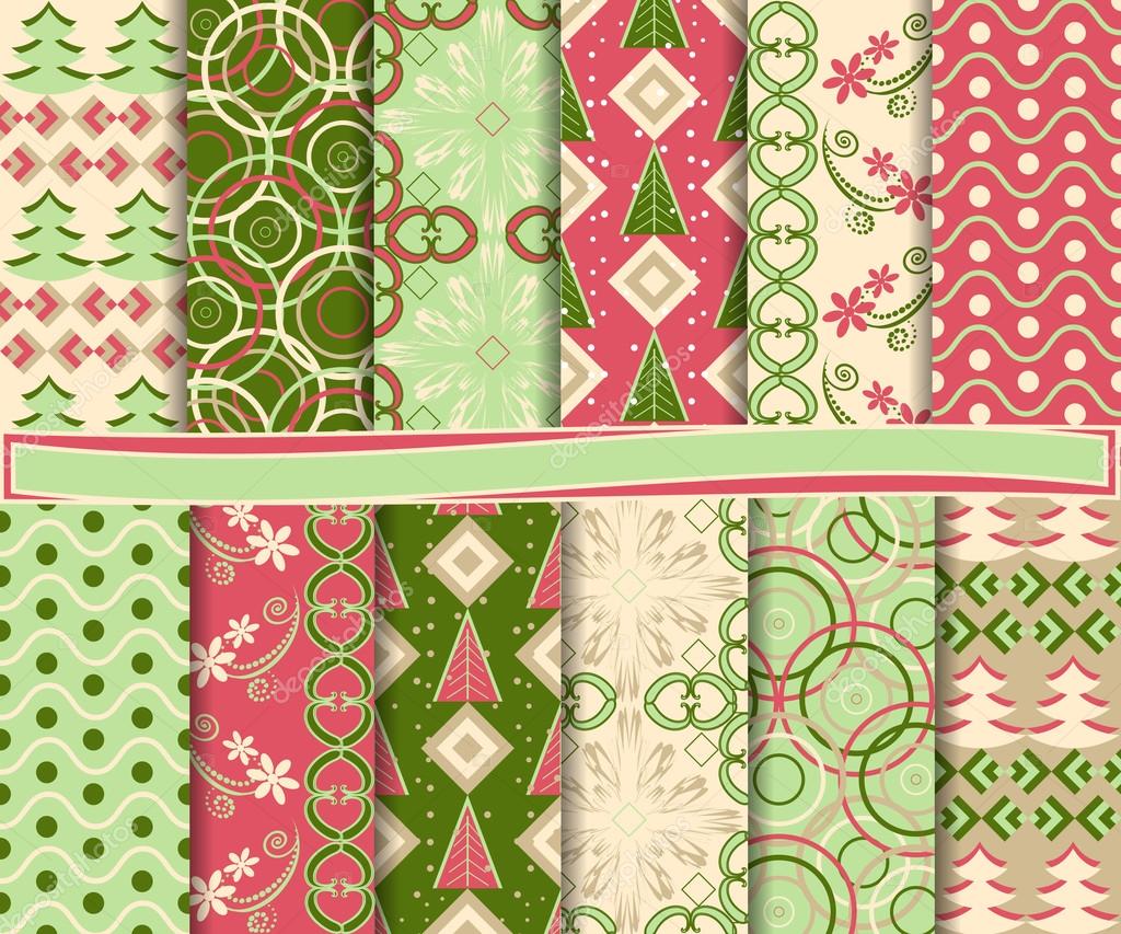 Vector set of Christmas paper for scrapbook Stock Vector Image by ...
