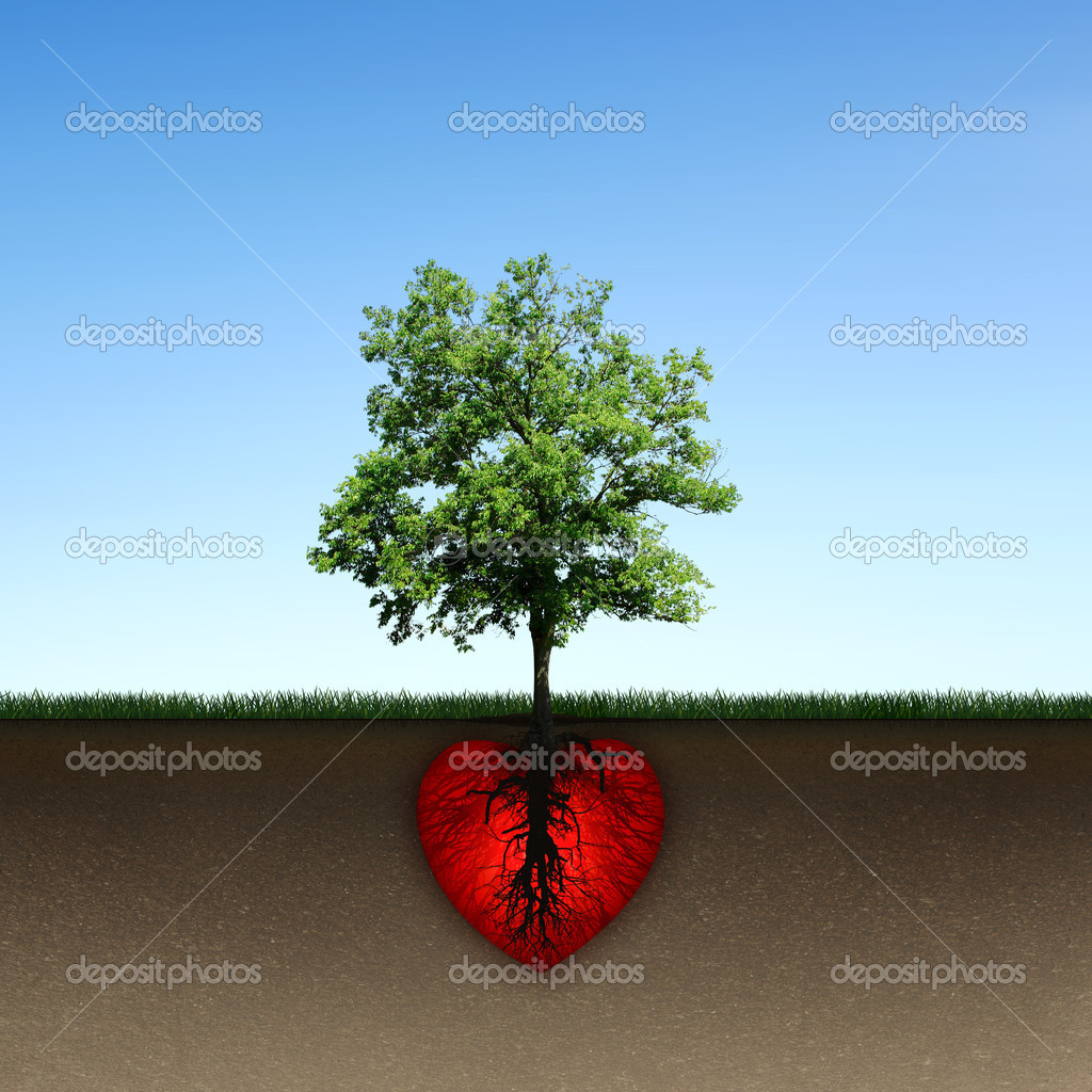 Tree and root of red heart Stock Photo by ©Archipoch 13955180