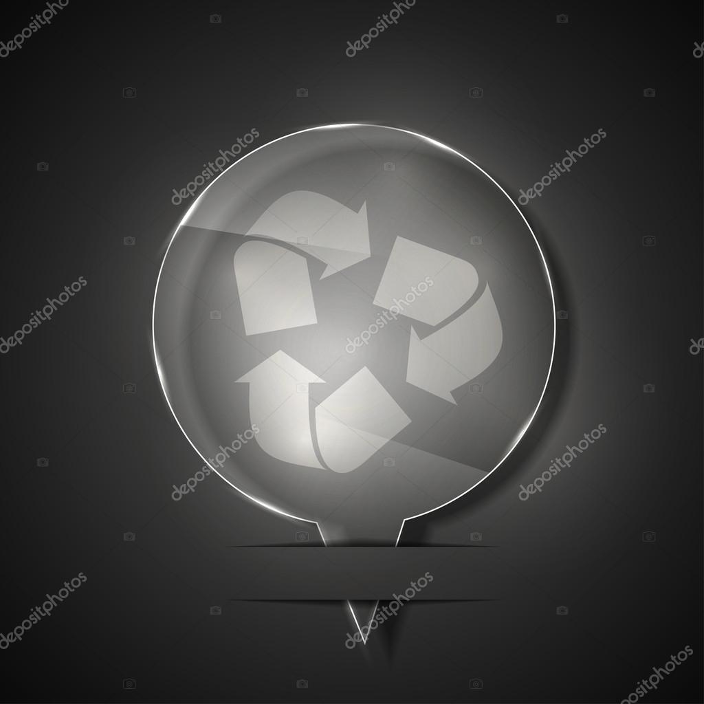 Vector glass recycle icon on gray background. Eps 10 Stock Vector Image ...