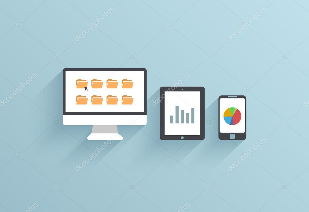 Vector creative flat ui icon on blue background. Stock Vector Image by ...