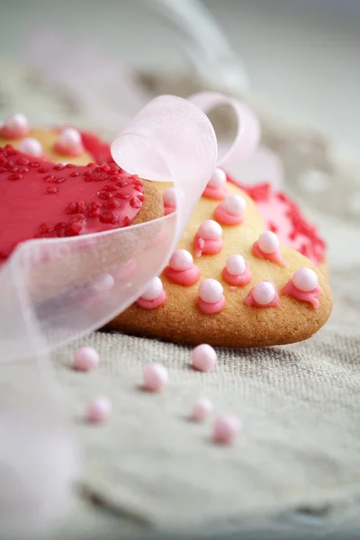 Pink heart shape cookies for Valentines Day celebration Stock Photo by ...