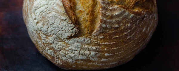 Traditional round loaf of bread baked according to a classic recipe ...