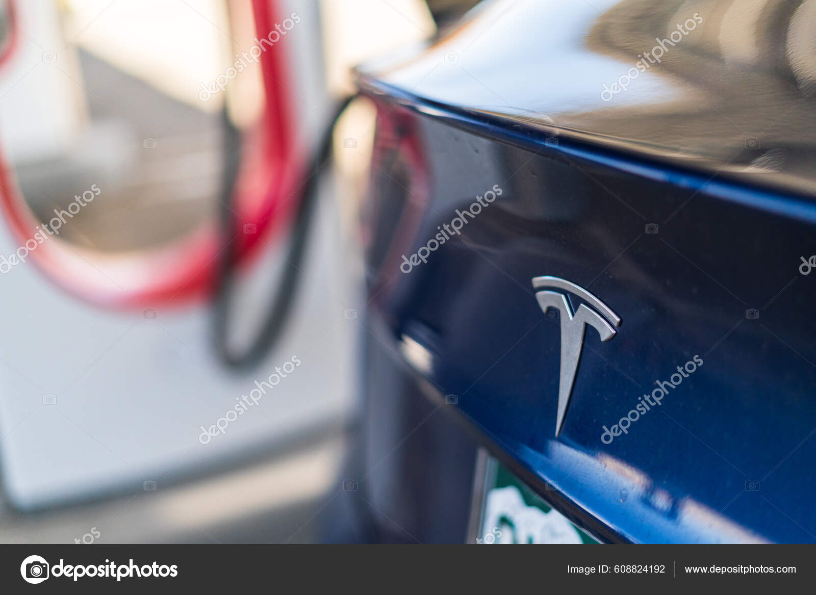 Baker California Usa October 2021 Tesla Supercharging Station Day ...
