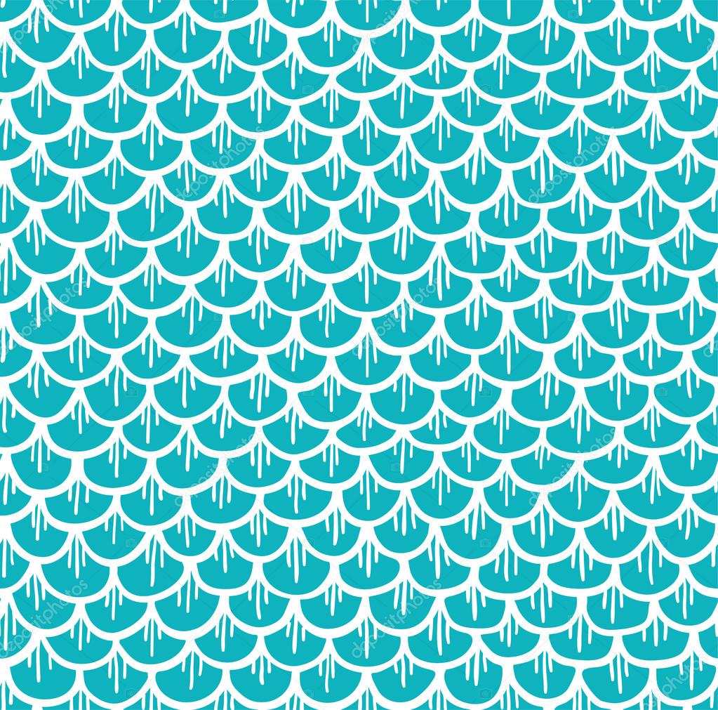 Fish Scales Seamless Pattern Cartoon Blue Stock Vector Image by ...