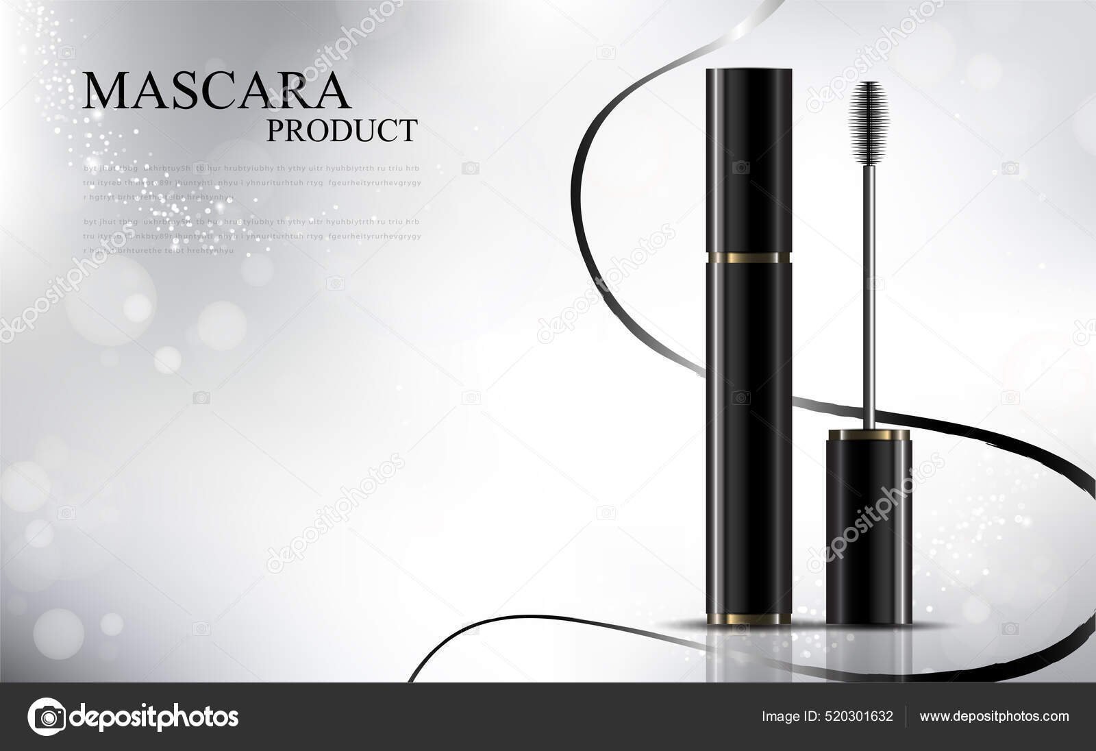 Luxury Mascara Ads Black Golden Package Streamline Background ...