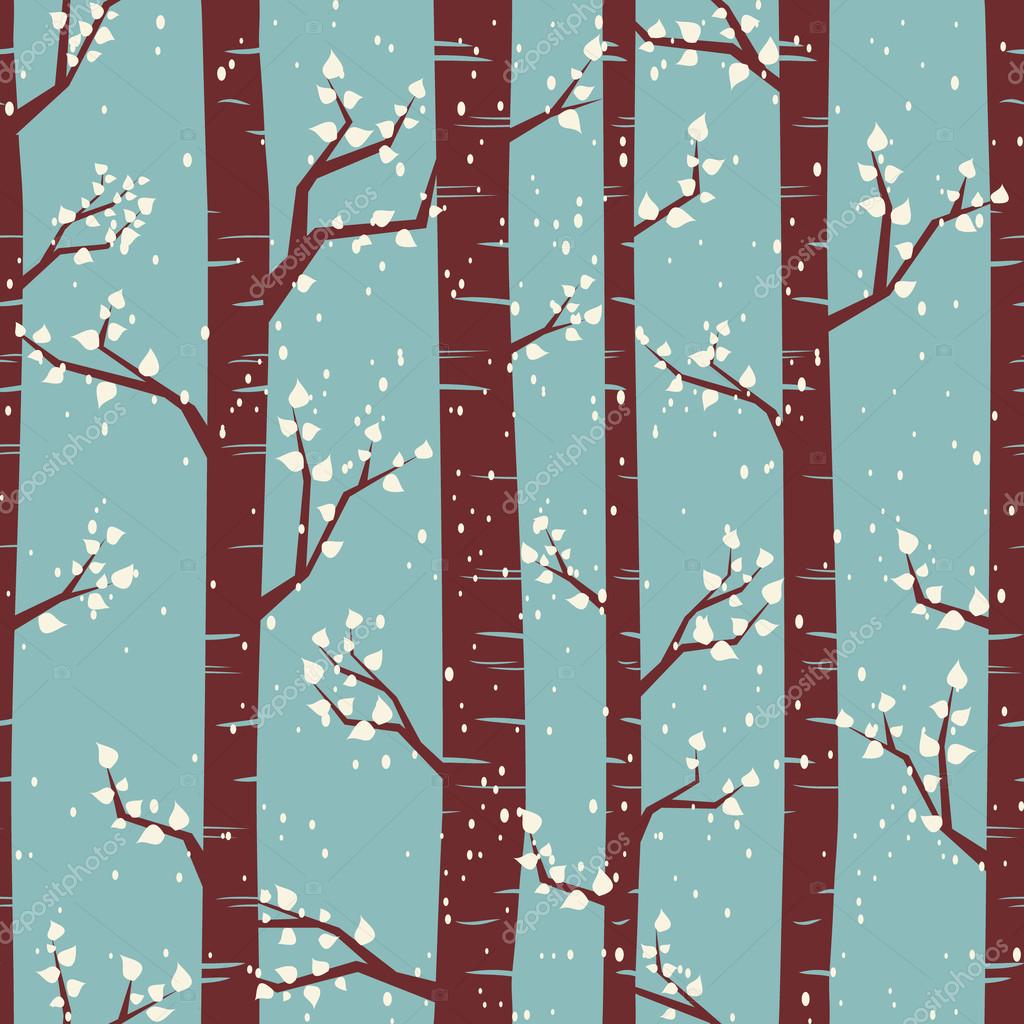 Winter Birch Forest — Stock Vector © ivaleks #14333083