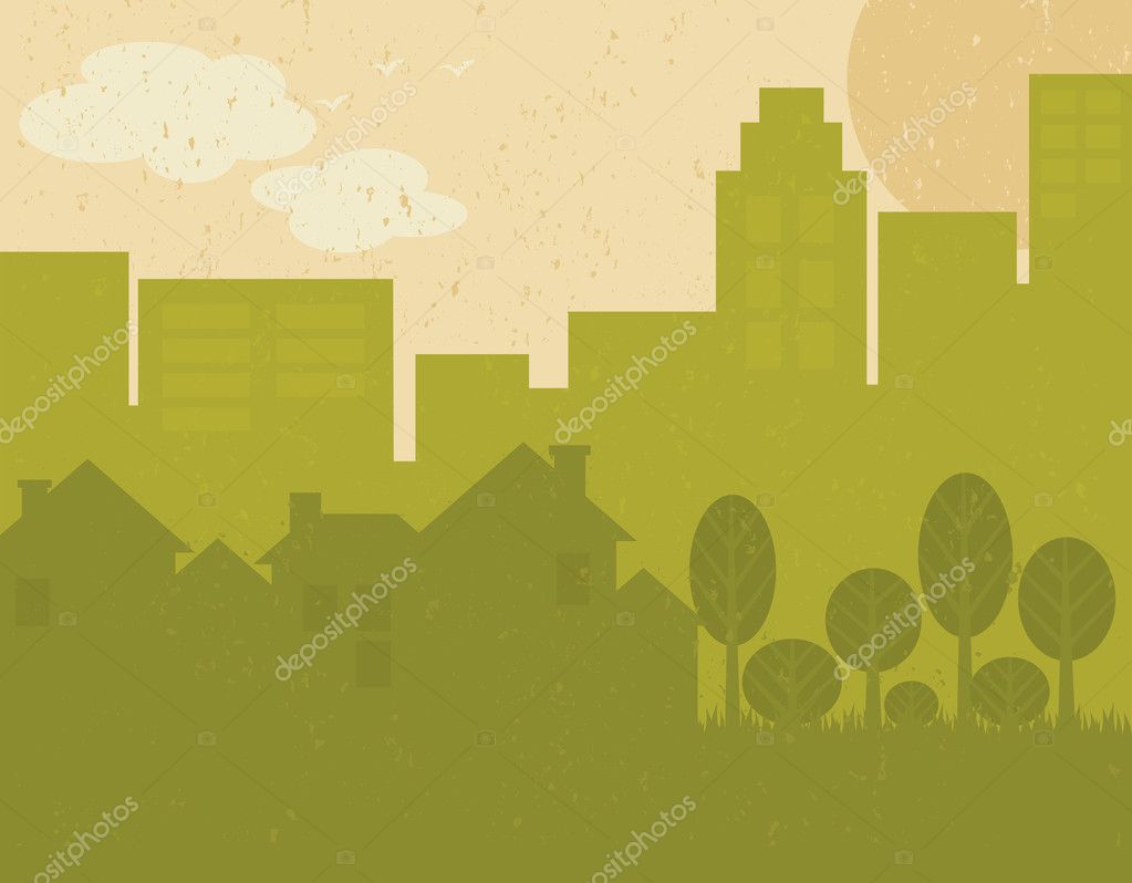 Green City Poster Stock Vector Image by ©ivaleks #23676411