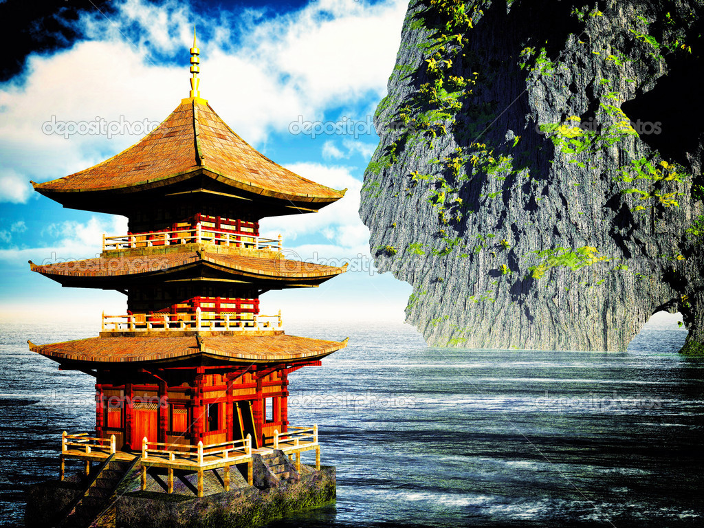 Buddhistischer Tempel in Bergen — Stockfoto © DarioStudios #23387422