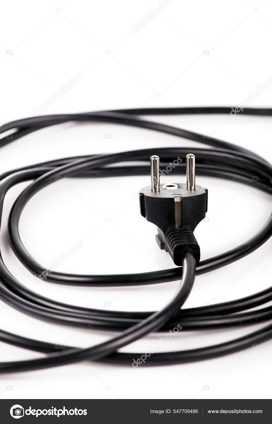 Electrical Power Cable Object Isolated White Background Shadows — Stock ...