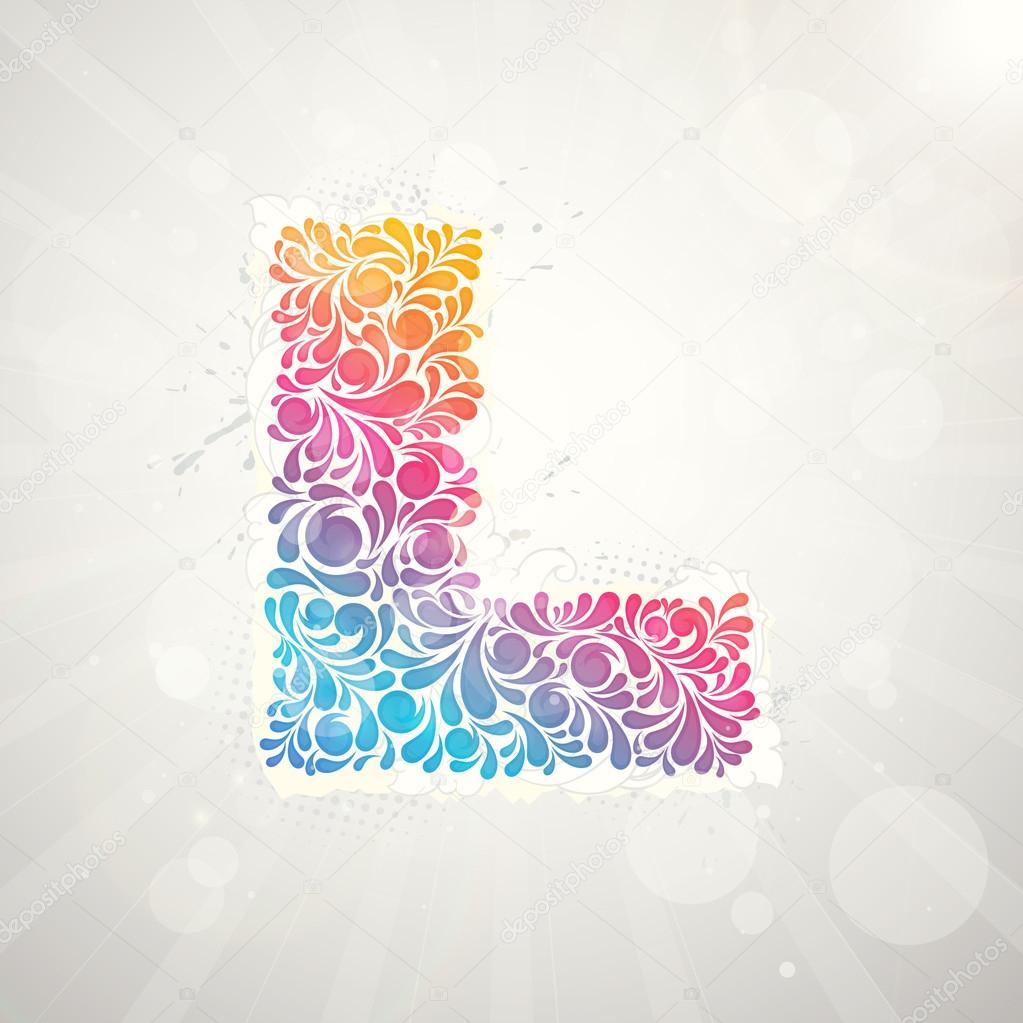 alfabeto del patrón de colores. letra l — Archivo Imágenes Vectoriales ...