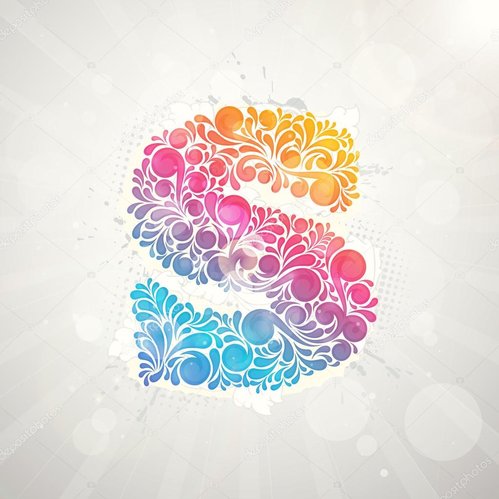 Bunte Muster-Alphabet. Buchstabe s — Stockvektor © cozm #16526337