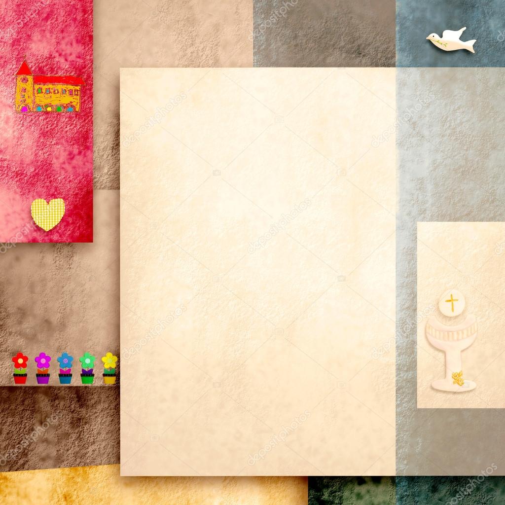 Holy Communion Invitation card with blank space for photo or write ...