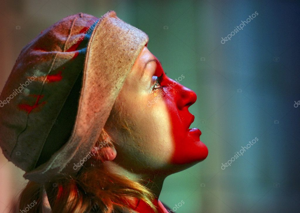 Actress on a stage cries Stock Photo by ©friday 16783823