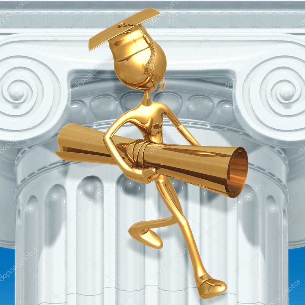 Golden Grad Holding Diploma Graduation Concept Stock Photo by ©LuMaxArt ...