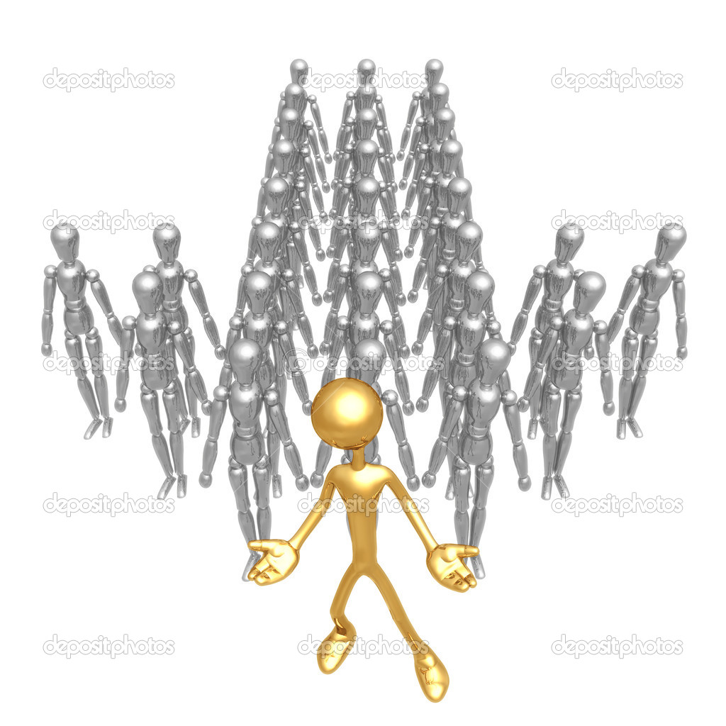 Golden Leader In Front Of Arrow Of Wannabes Stock Photo by ©LuMaxArt ...