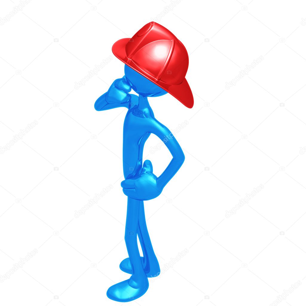 Fireman Thinking Stock Illustration by ©LuMaxArt #12283469