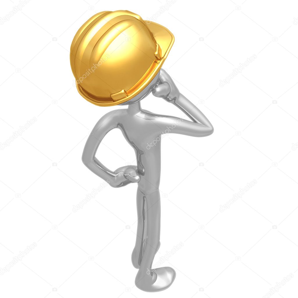 Construction Worker Thinking — Stock Photo © LuMaxArt #12283519 Construction Worker Thinking — Stock Photo © LuMaxArt #12283519