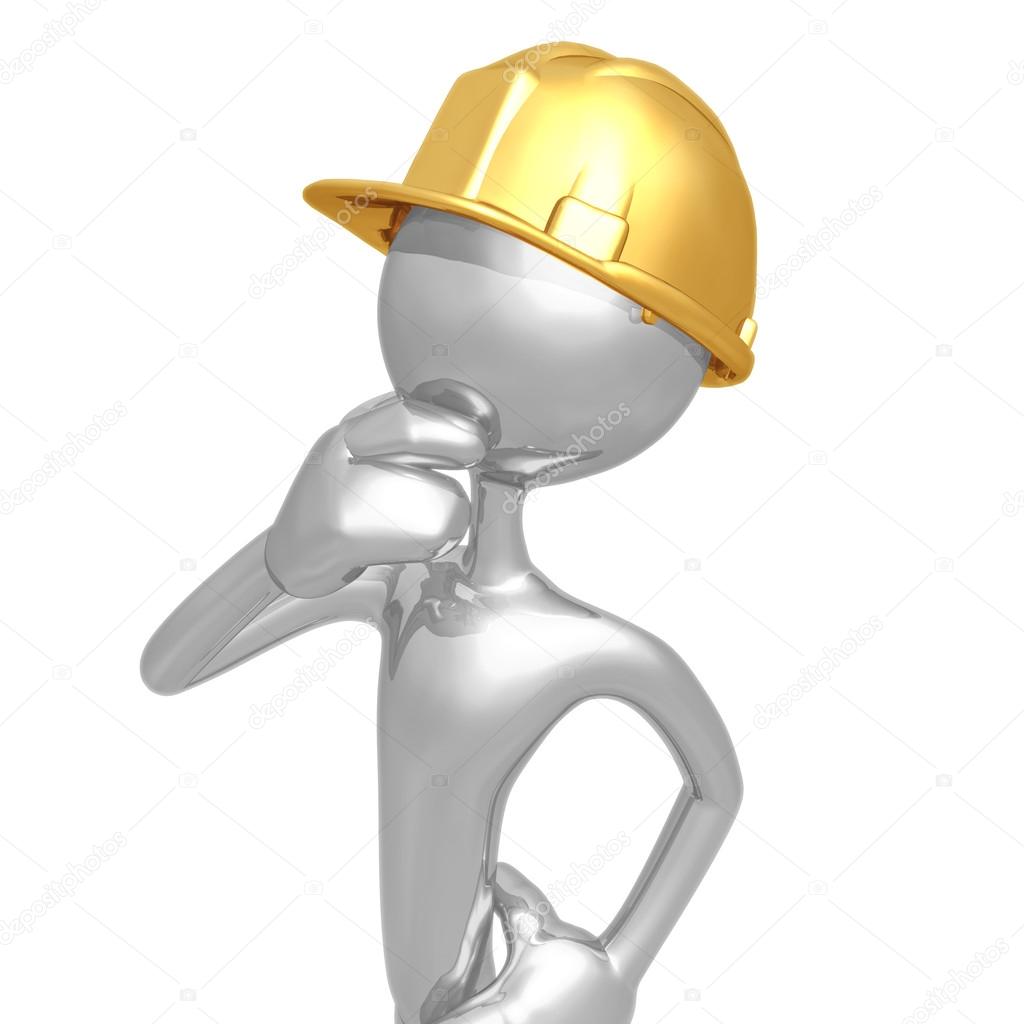 Construction Worker Thinking — Stock Photo © LuMaxArt #12283527 Construction Worker Thinking — Stock Photo © LuMaxArt #12283527