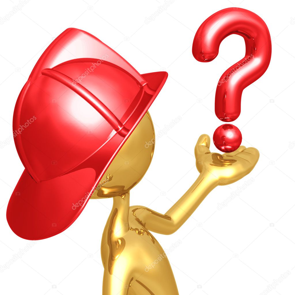 Pompier tenant une question — Photographie LuMaxArt © #12327103