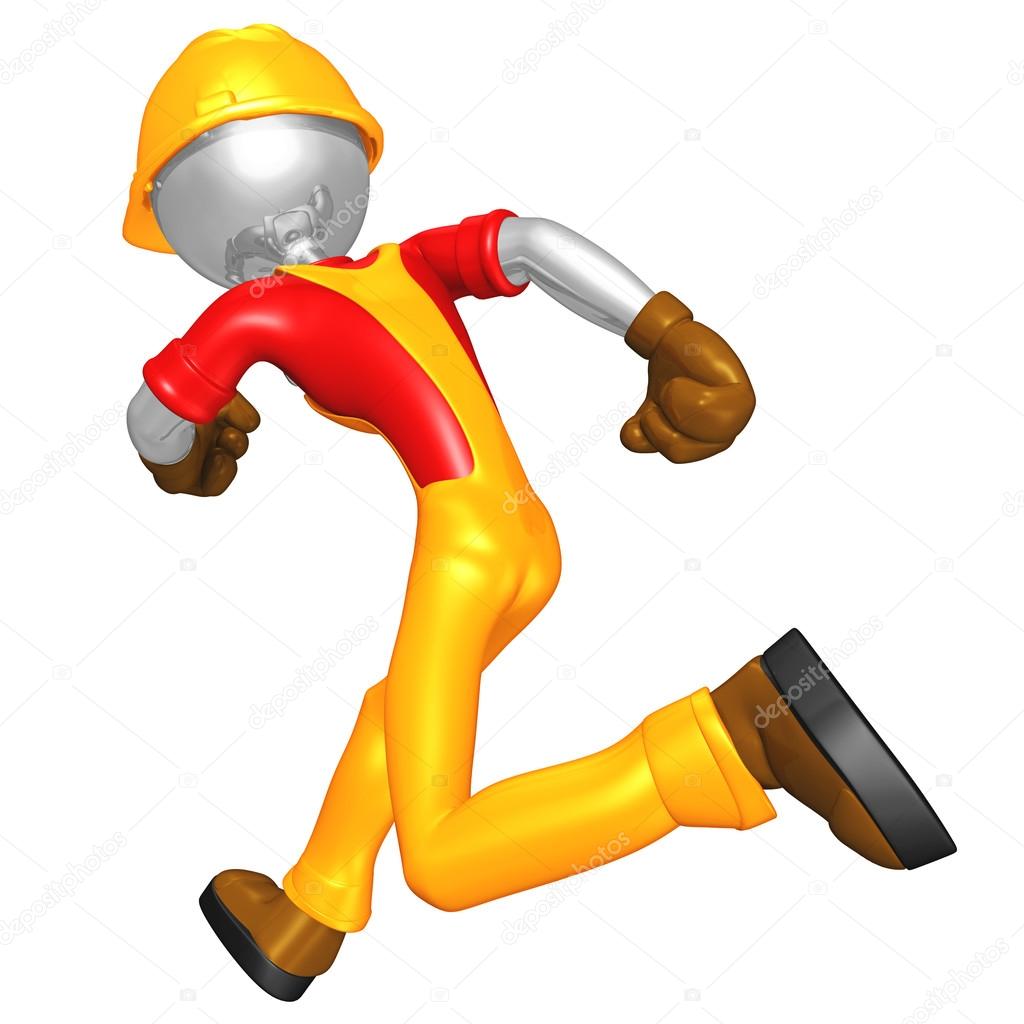 Construction Worker Running Stock Illustration by ©LuMaxArt #12370147