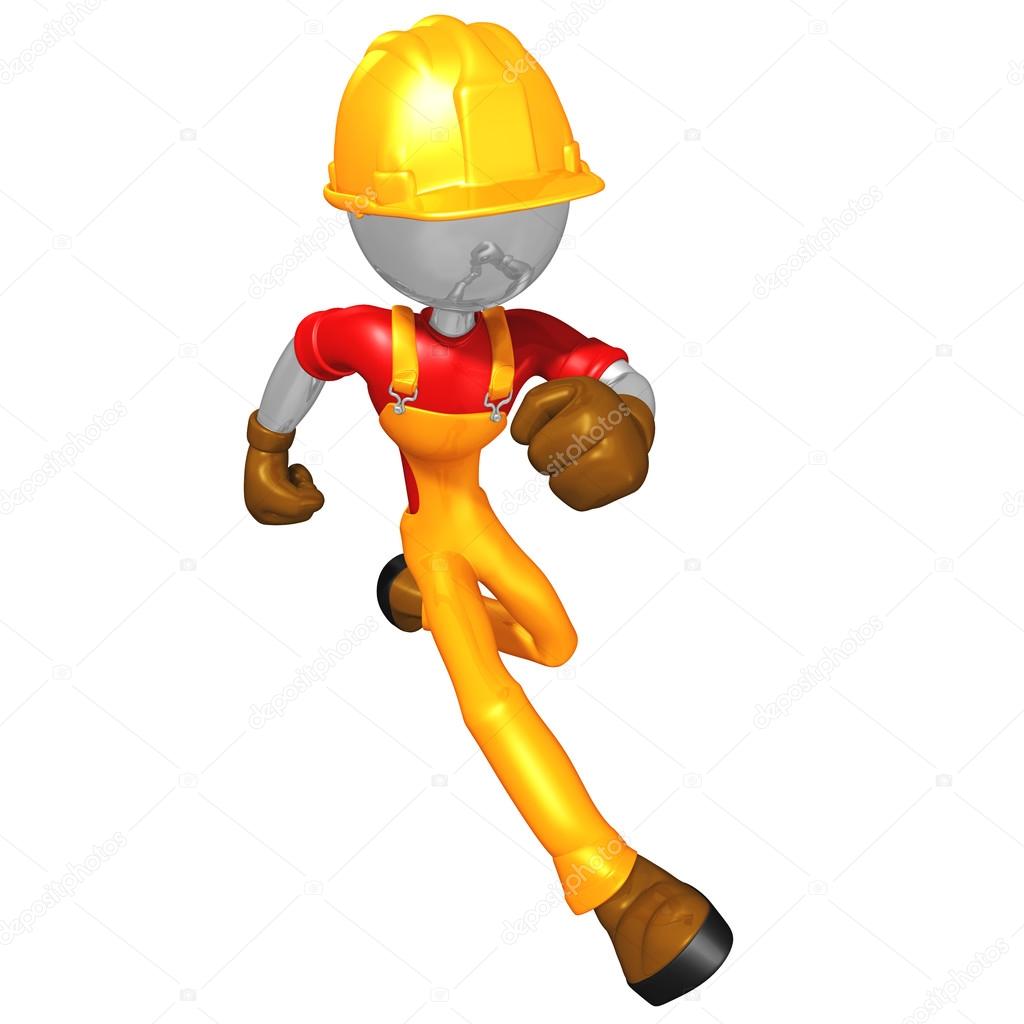 Construction Worker Running Stock Photo by ©LuMaxArt 12370343