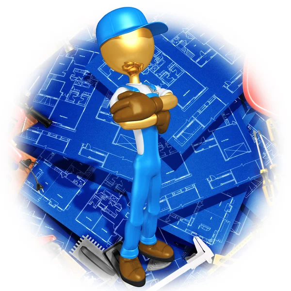 Construction worker map Stock Photos, Royalty Free Construction worker ...