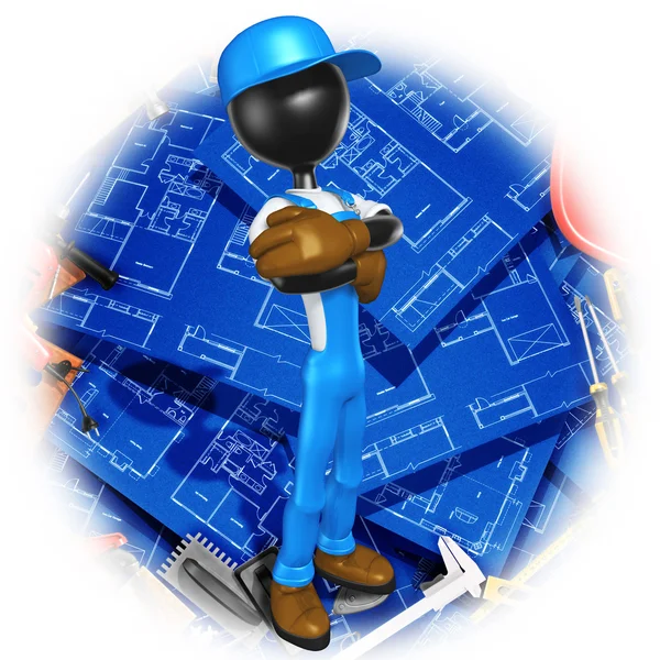 Construction worker map Stock Photos, Royalty Free Construction worker ...