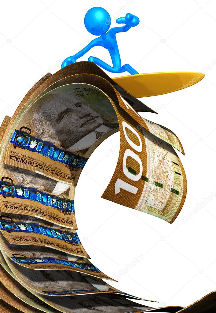Surfing Cash Wave — Stock Photo © LuMaxArt #12406007