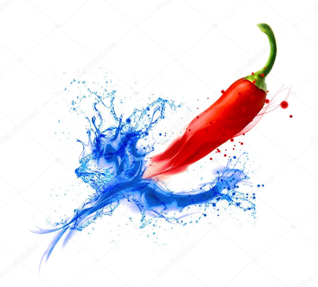 Hot chili with water splash. Stock Photo by ©Leitner 30336169