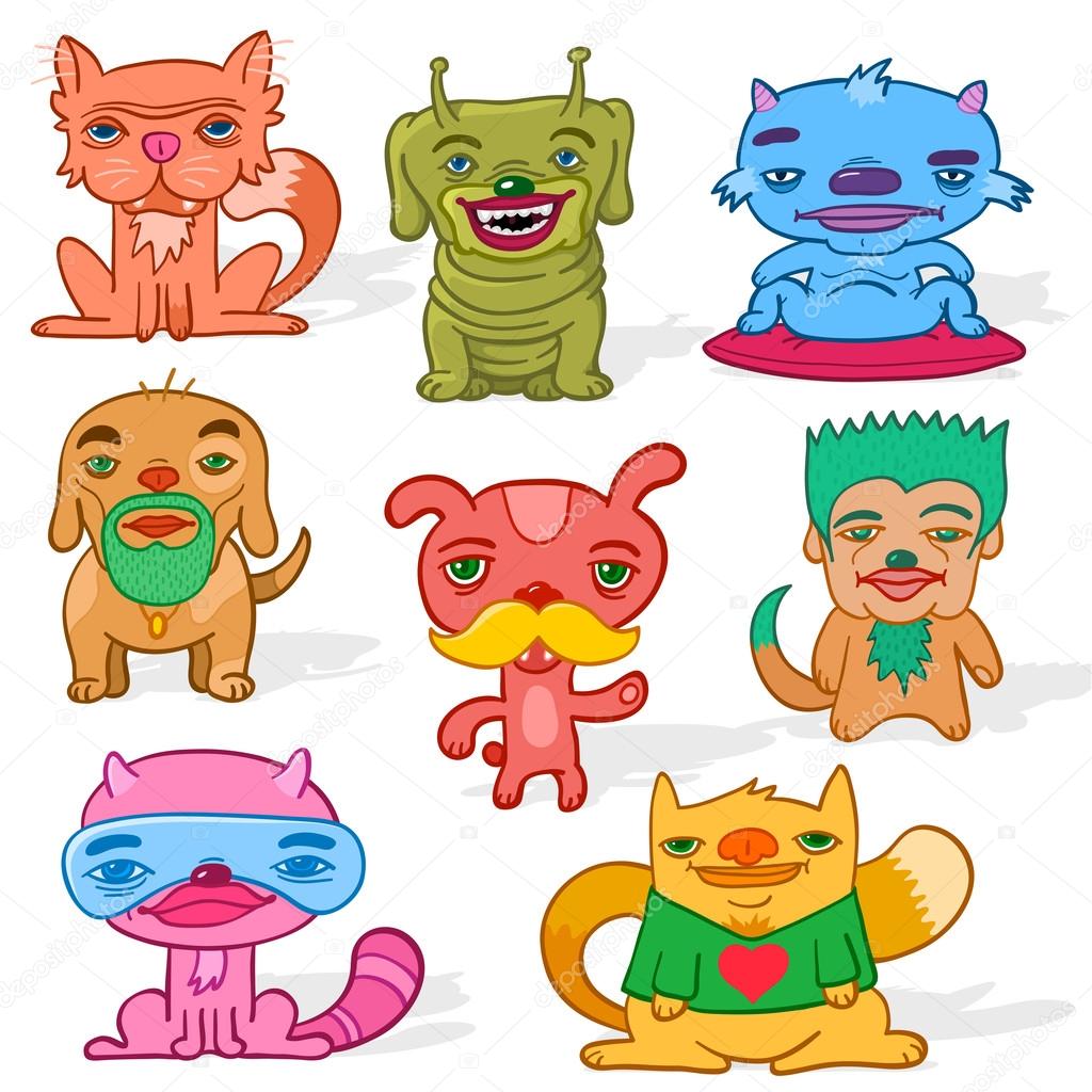 Conjunto de animales raros — Vector de stock © a__n #28358905