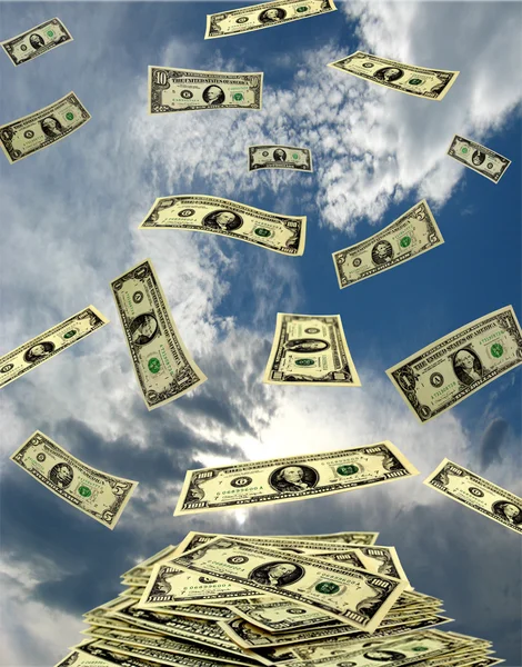 Dollars flying away from opened window — Stock Photo © alexmak72427 ...