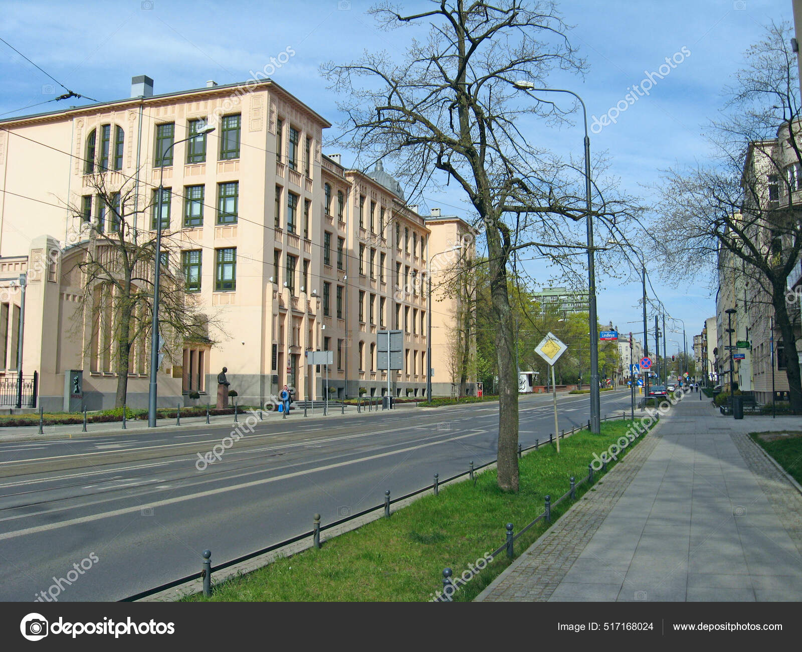 Lodz Poland July 2019 View Street Pavement Lodz Urban Architecture ...