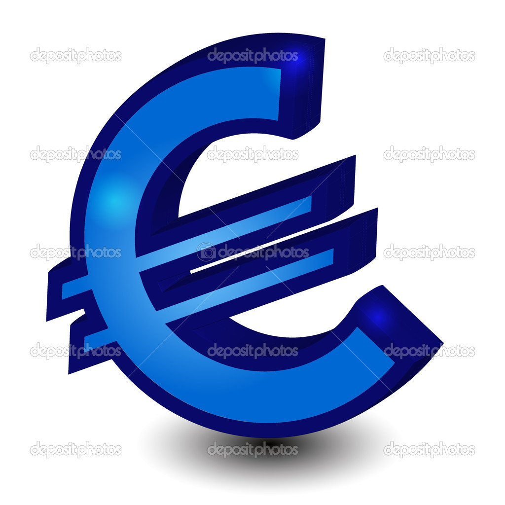 símbolo euro azul — Archivo Imágenes Vectoriales © Fevralskaya-T #13541799
