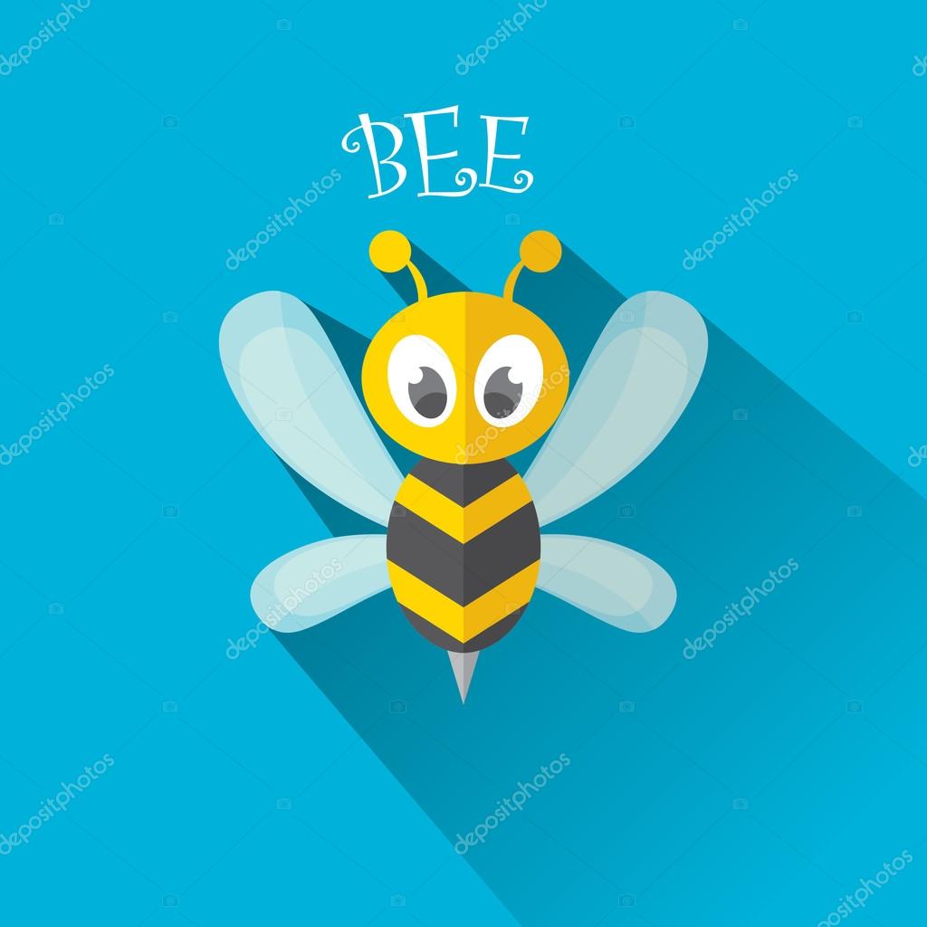 Vector bee flat icon with long shadow Stock Vector Image by ©zm1ter ...