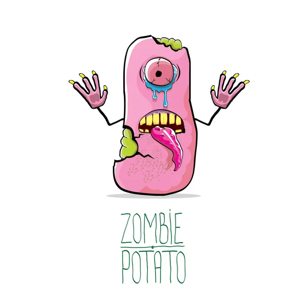 vector divertido dibujos animados lindo personaje de papa zombie rosa ...
