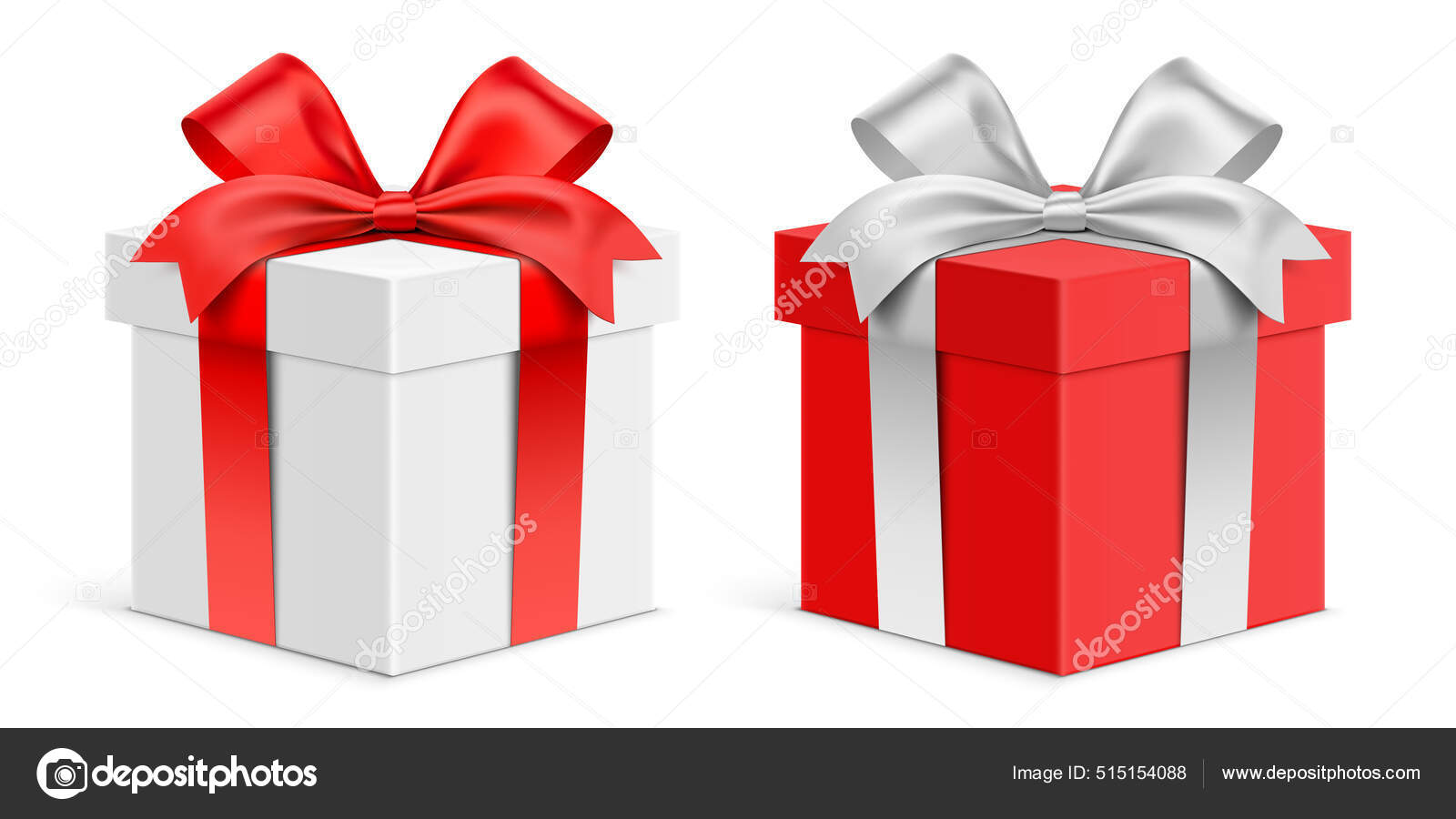 White and red isolated vector gift boxes. Stock Vector Image by ...