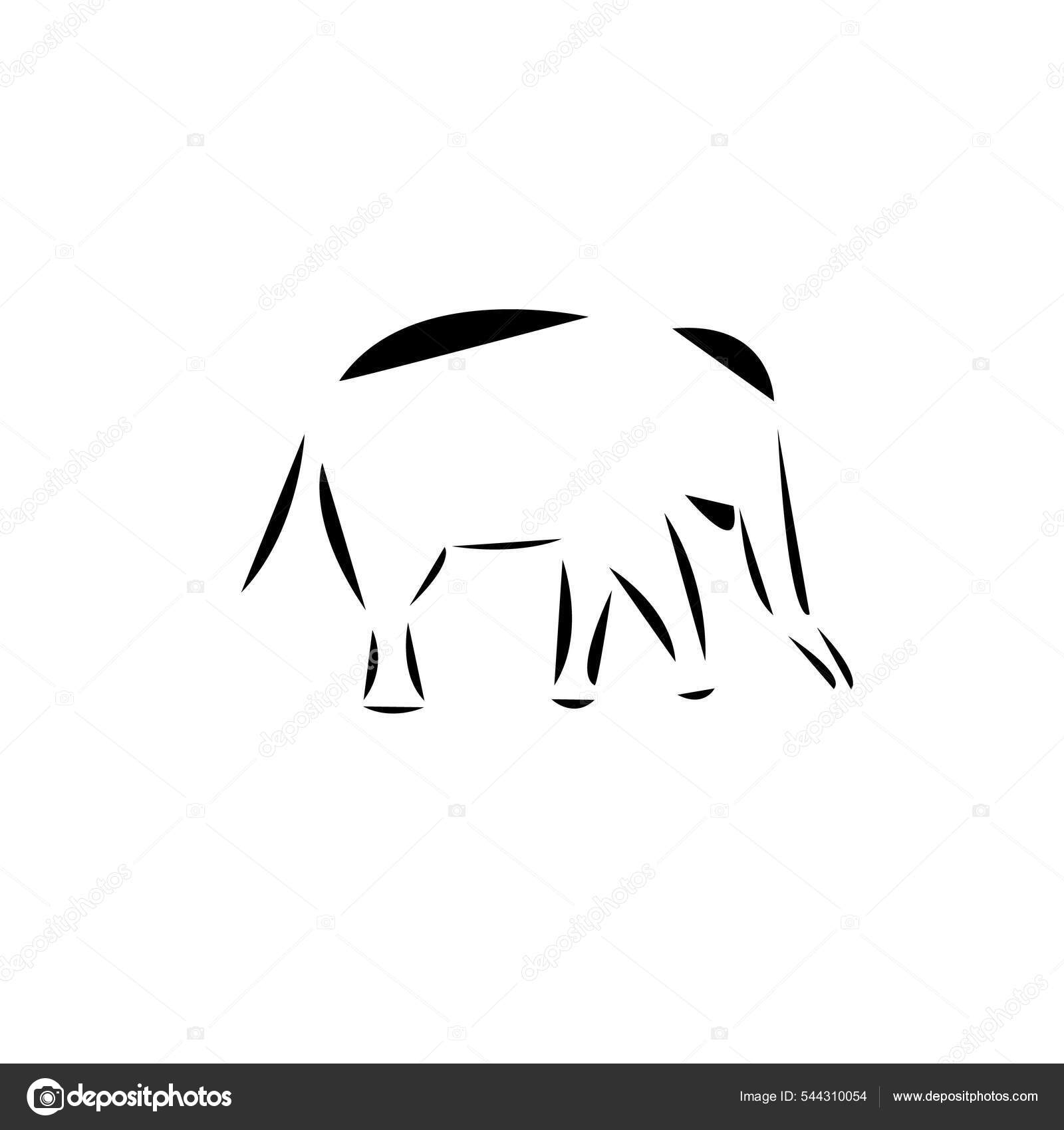 Schematic Logo Icon Running Elephant — Stock Photo © YIK2007 #544310054