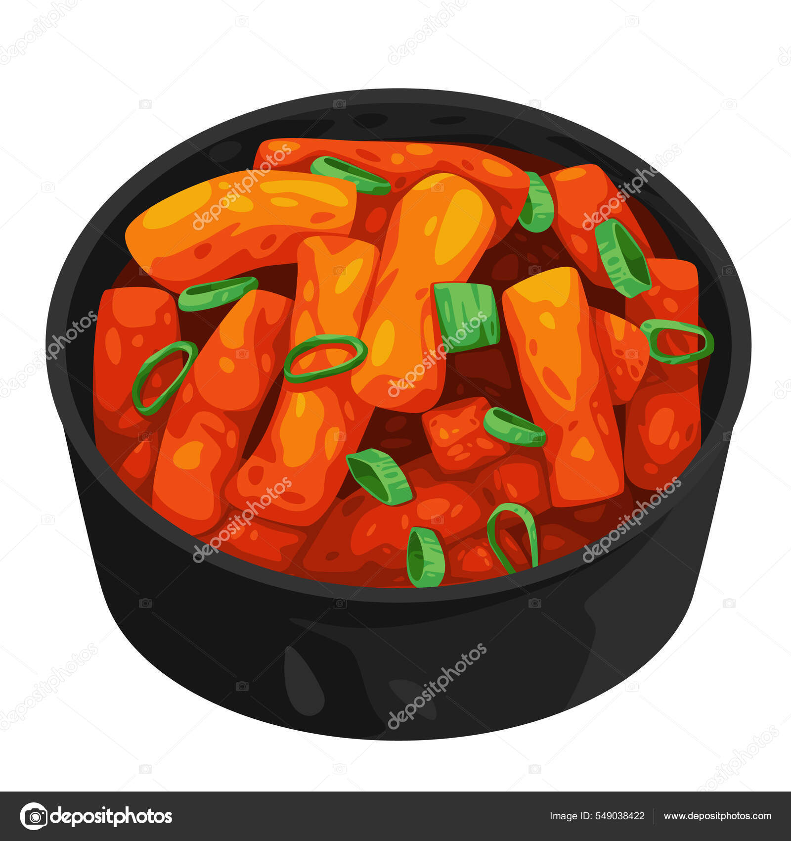 Tteok bokki or topokki korean food culinary dishes rice cake with spicy ...