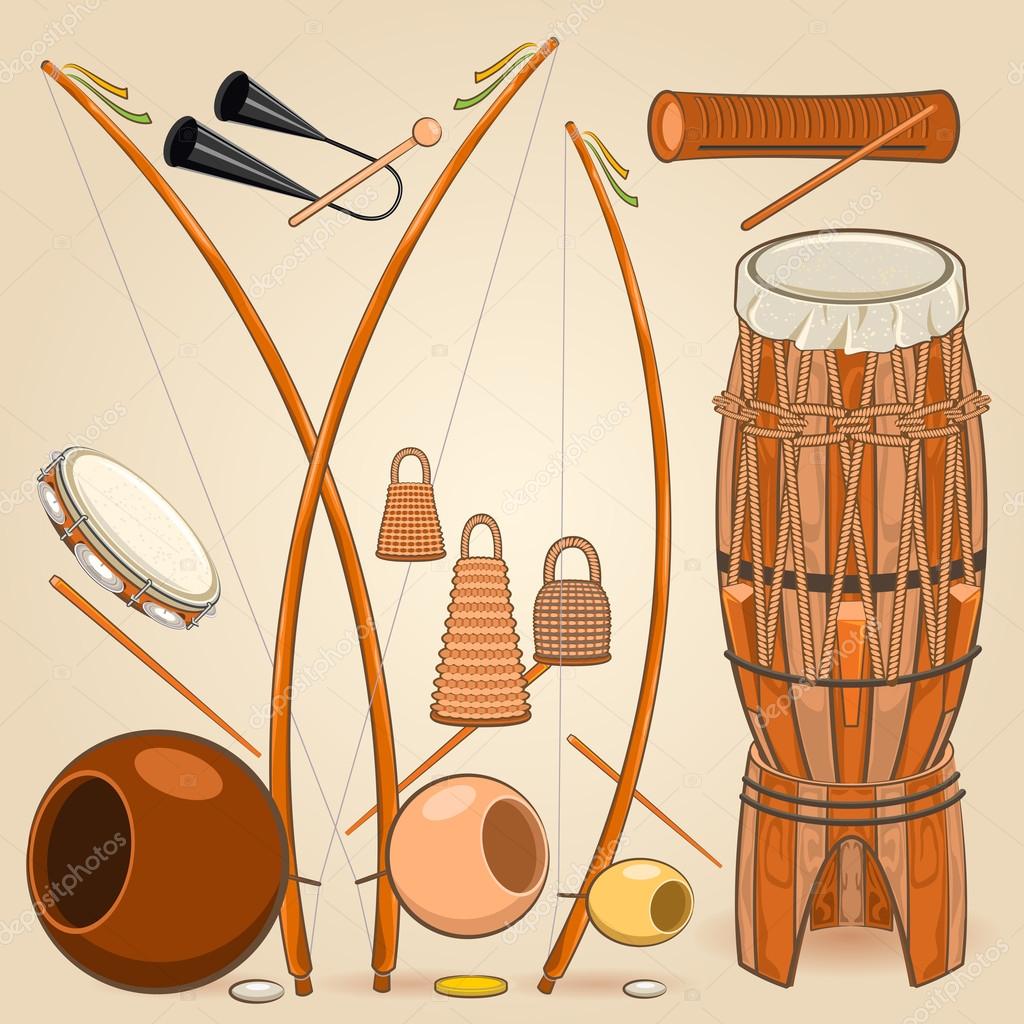Instrumentos Musicais da Capoeira Brasileira Stock Vector by ...