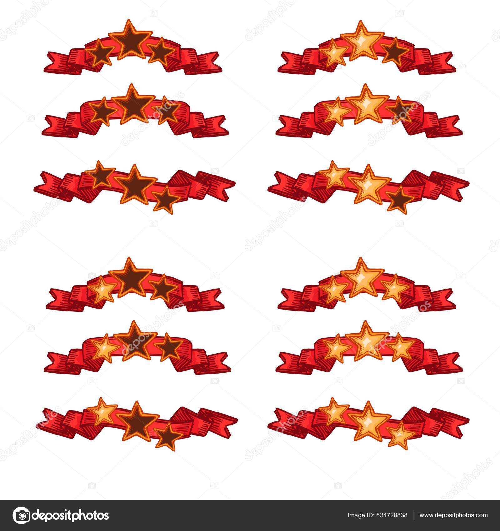 Hand Drawn Set Game Banners Vector Elements Level Passing Rank Stock ...